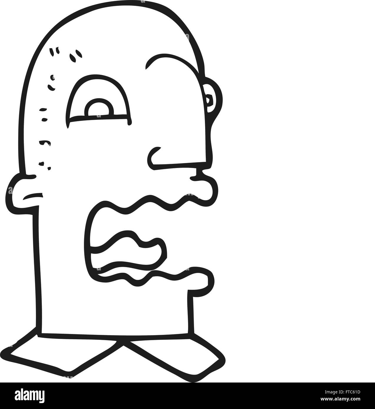 freehand drawn black and white cartoon burping man Stock Vector Image ...