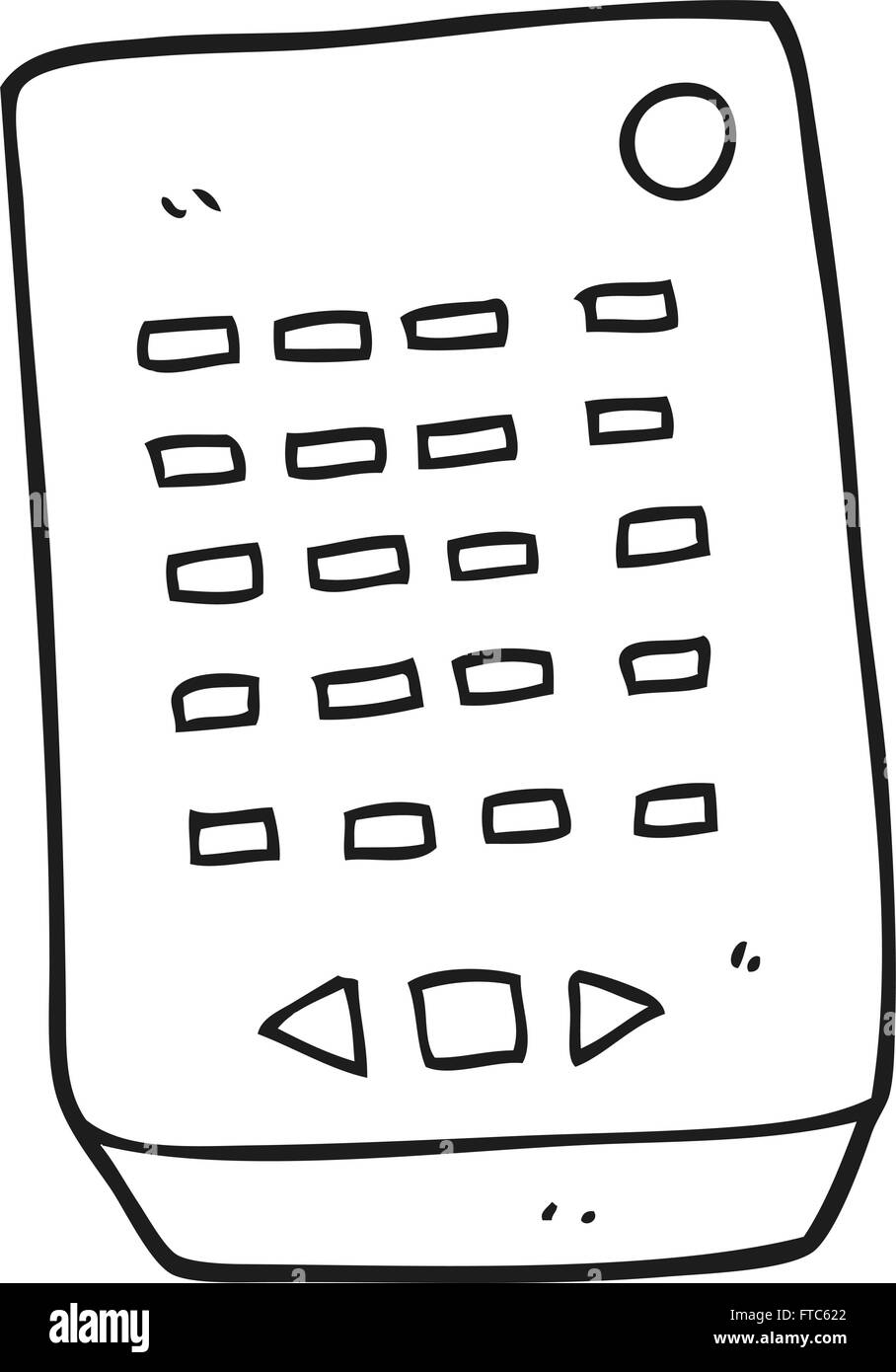 freehand drawn black and white cartoon remote control Stock Vector ...