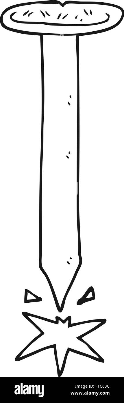 freehand drawn black and white cartoon sharp nail Stock Vector Image ...