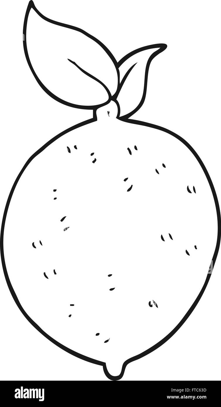 freehand drawn black and white cartoon lemon Stock Vector Image & Art ...
