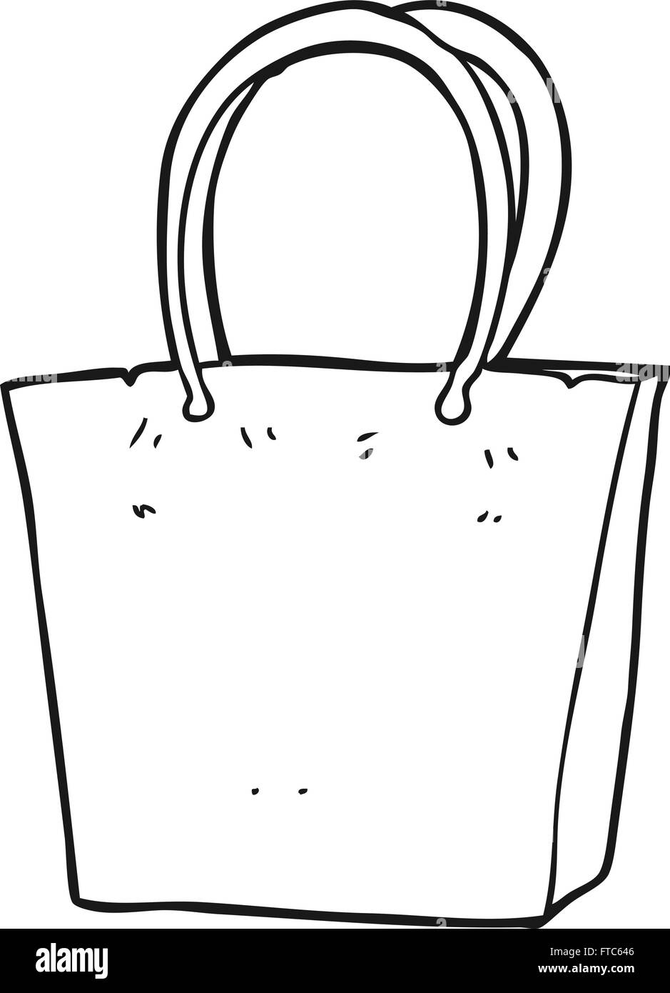 freehand drawn black and white cartoon shopping bag Stock Vector Image ...