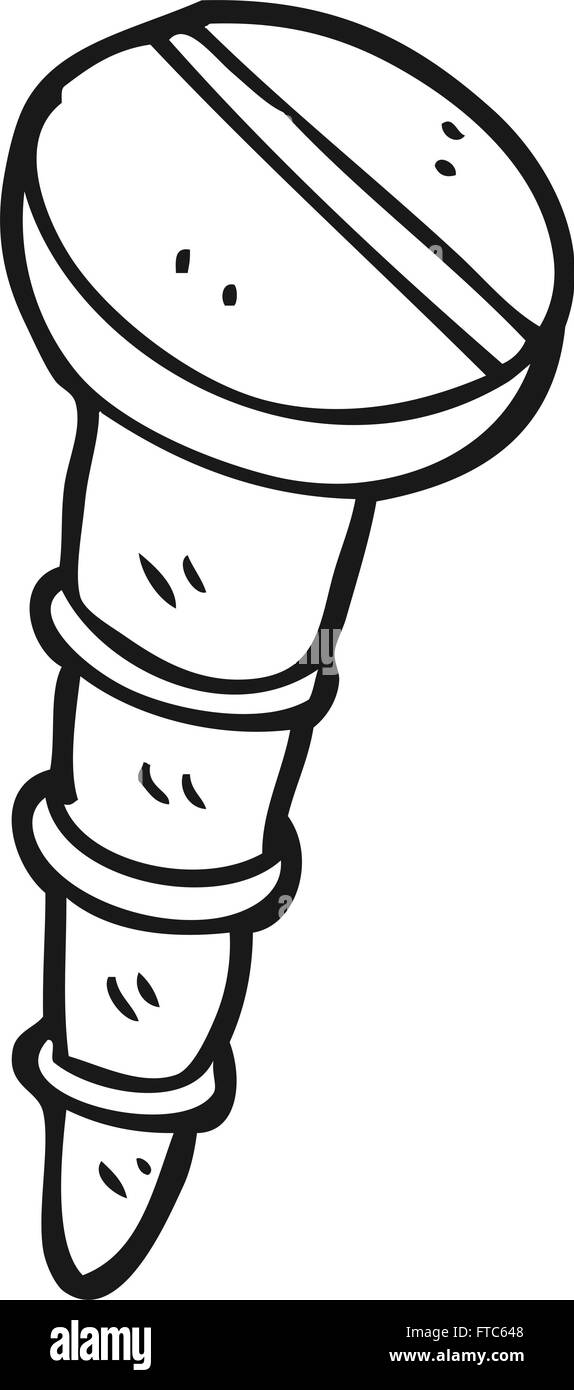 freehand drawn black and white cartoon screw Stock Vector Image & Art ...