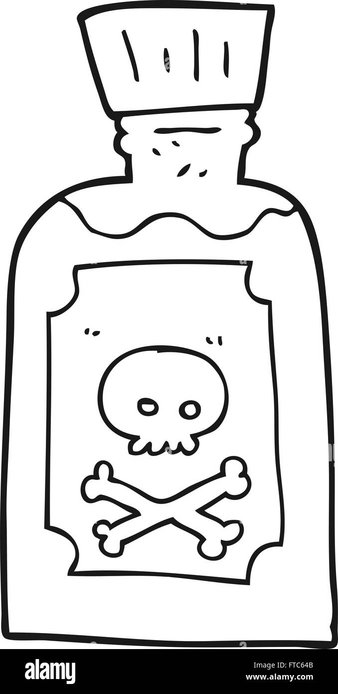 freehand drawn black and white cartoon poison Stock Vector Image & Art ...