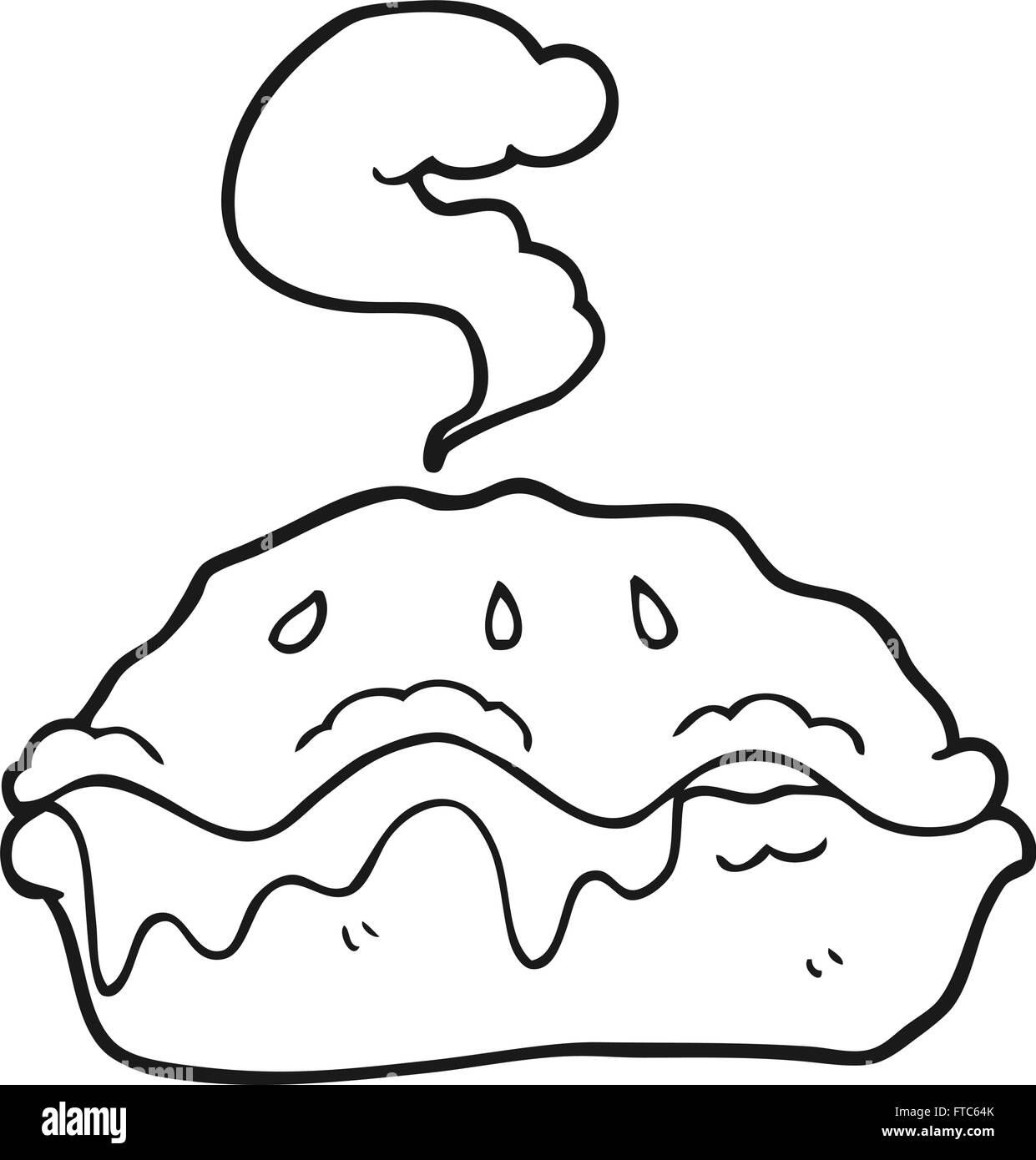 freehand drawn black and white cartoon hot pie Stock Vector Image & Art ...