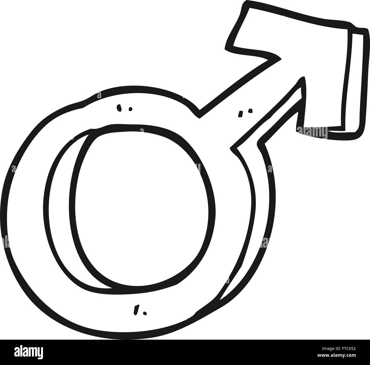 freehand drawn black and white cartoon male symbol Stock Vector Image ...