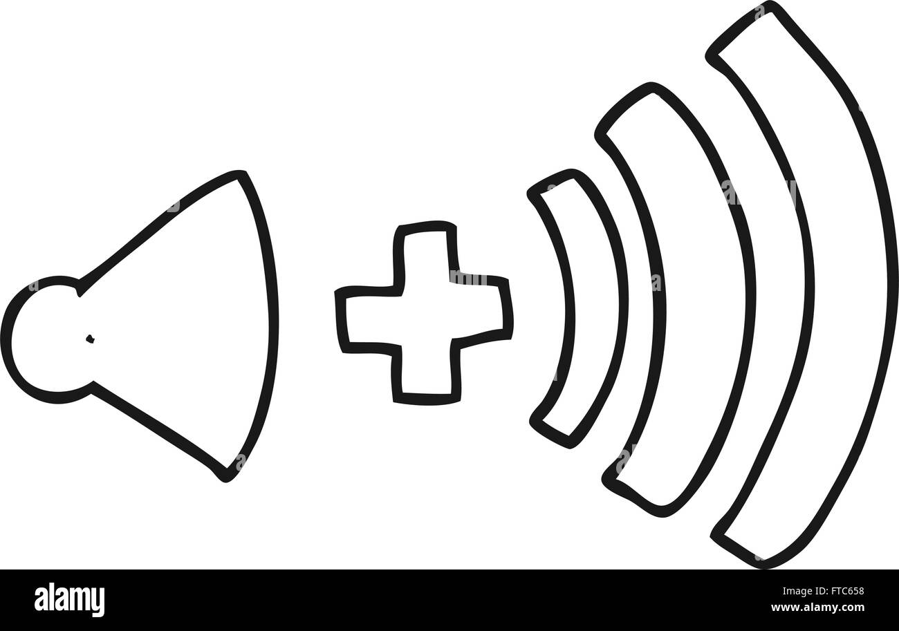 freehand drawn black and white cartoon volume symbol Stock Vector Image ...