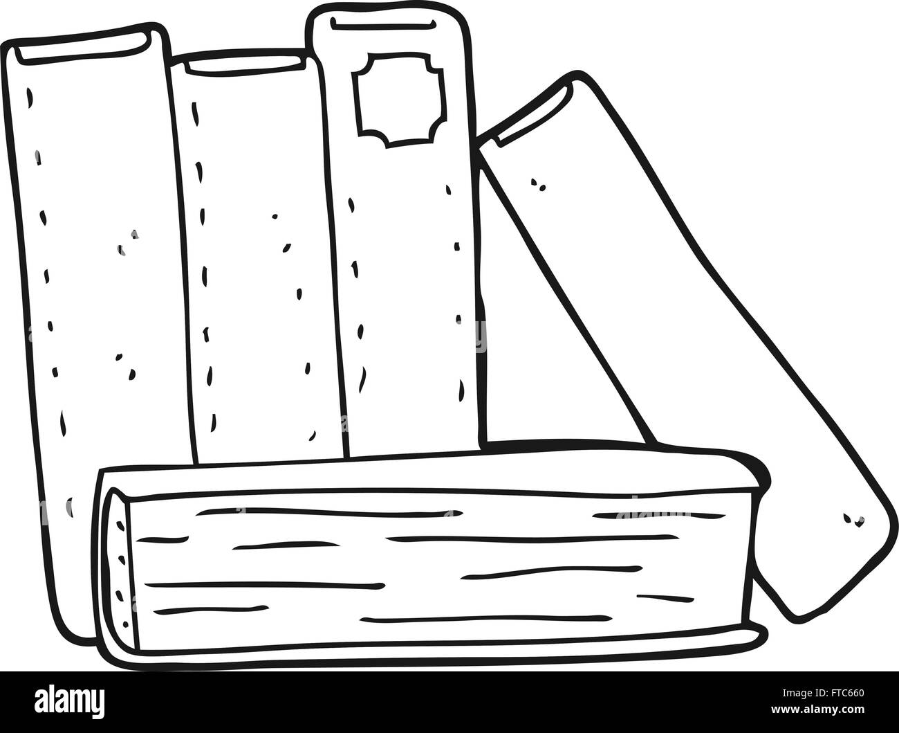 freehand drawn black and white cartoon books Stock Vector Image & Art ...