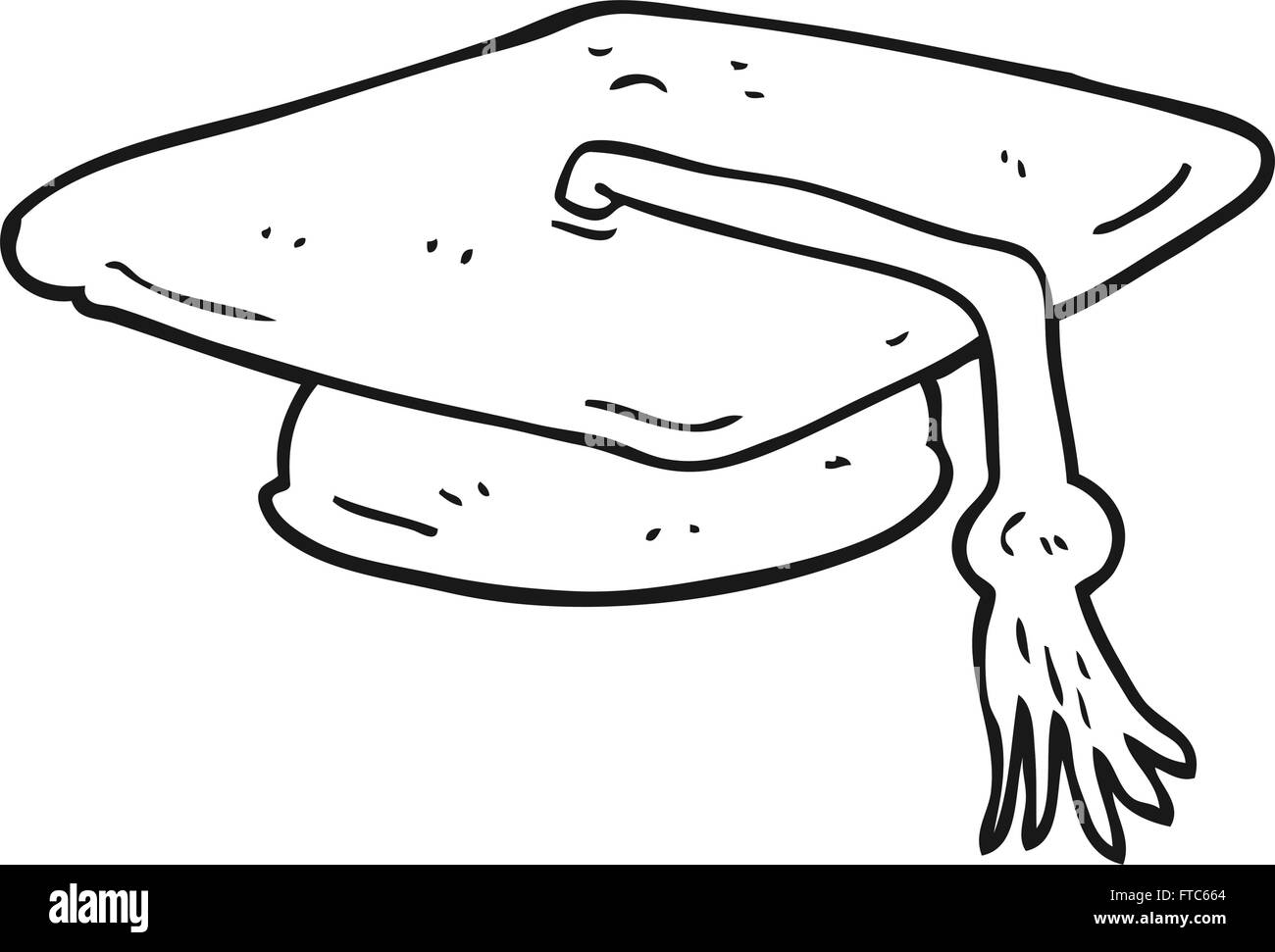 freehand drawn black and white cartoon graduation cap Stock Vector ...