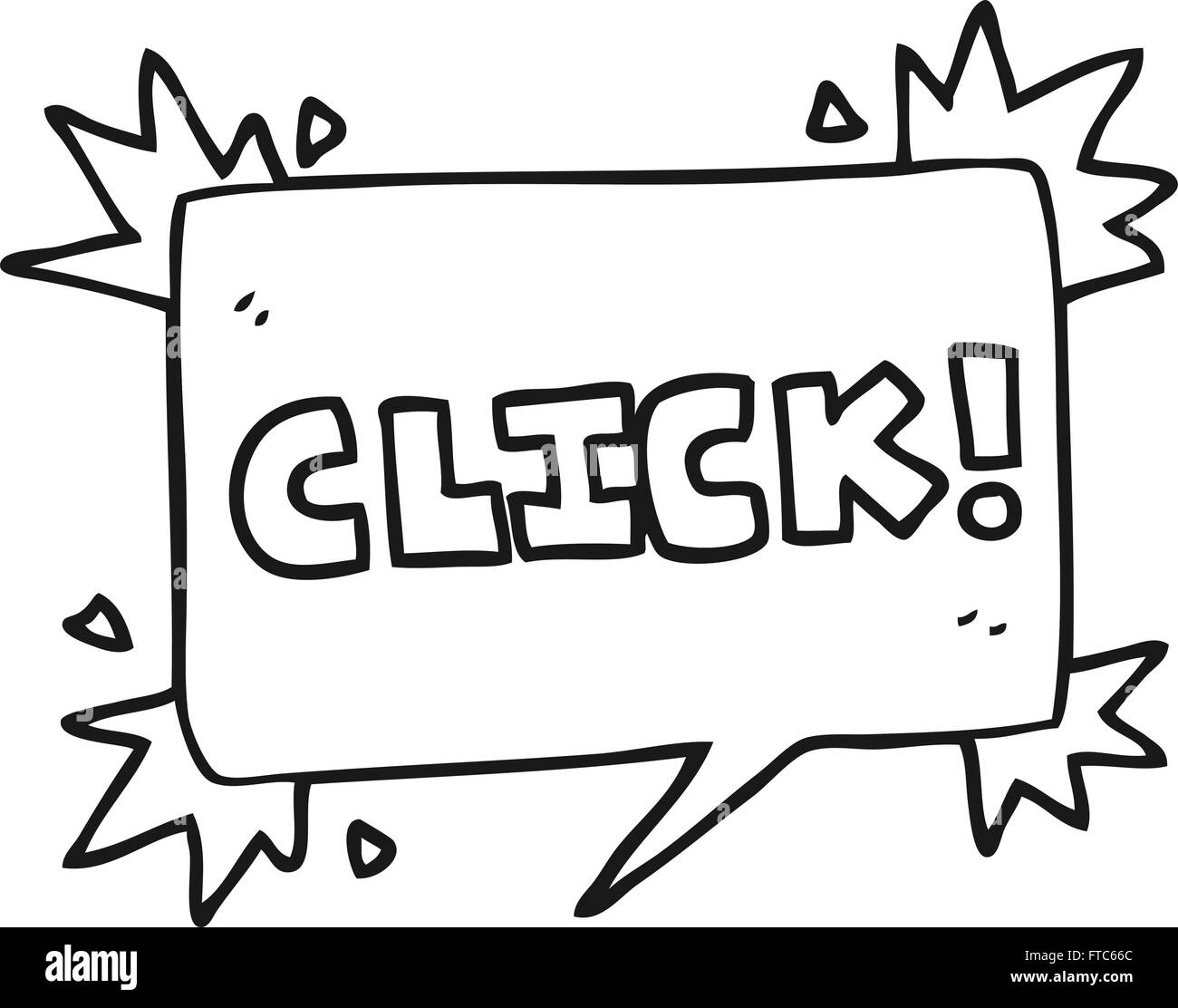 Click freehand drawn bubble cartoon Black and White Stock Photos ...