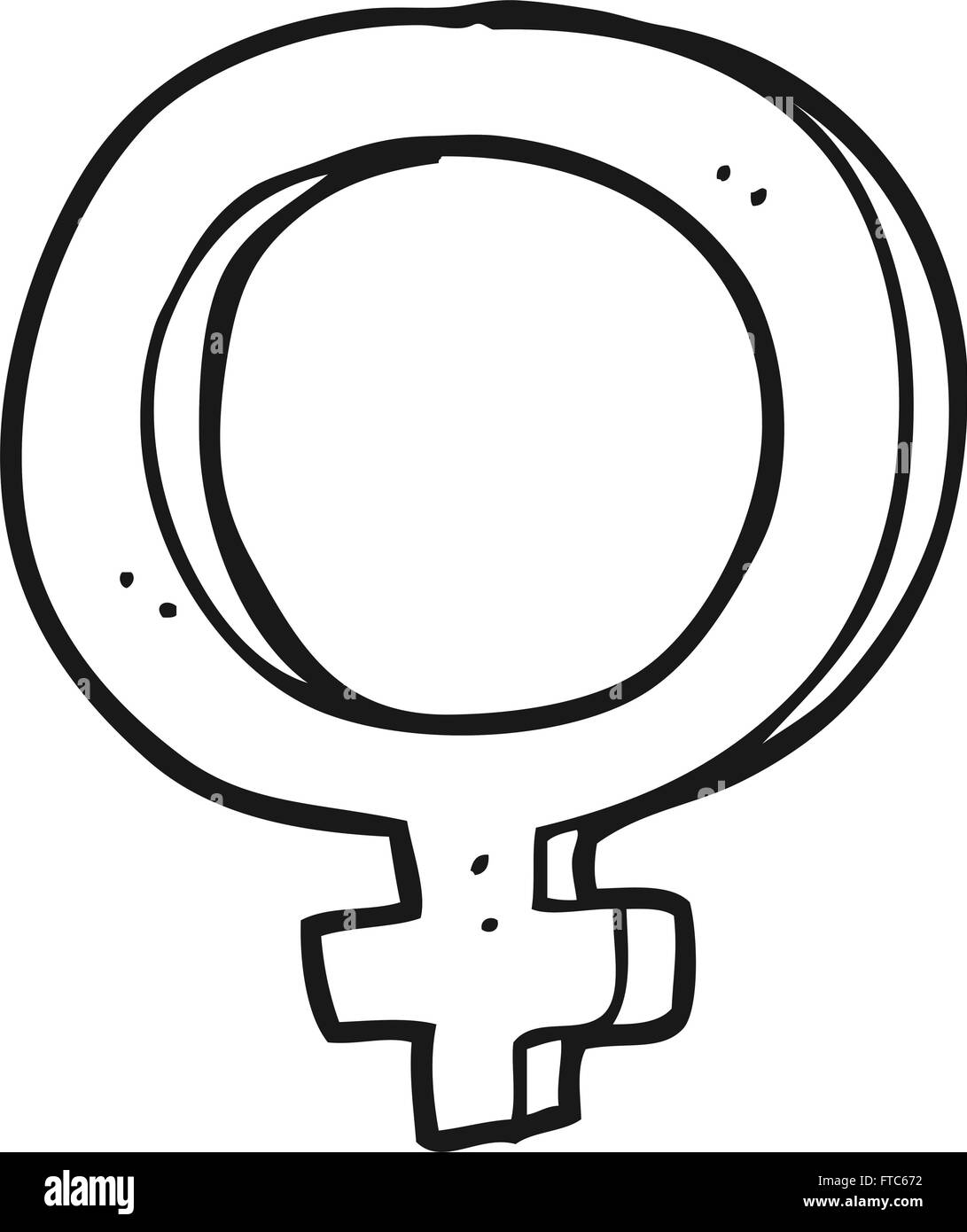 freehand drawn black and white cartoon female symbol Stock Vector Image ...