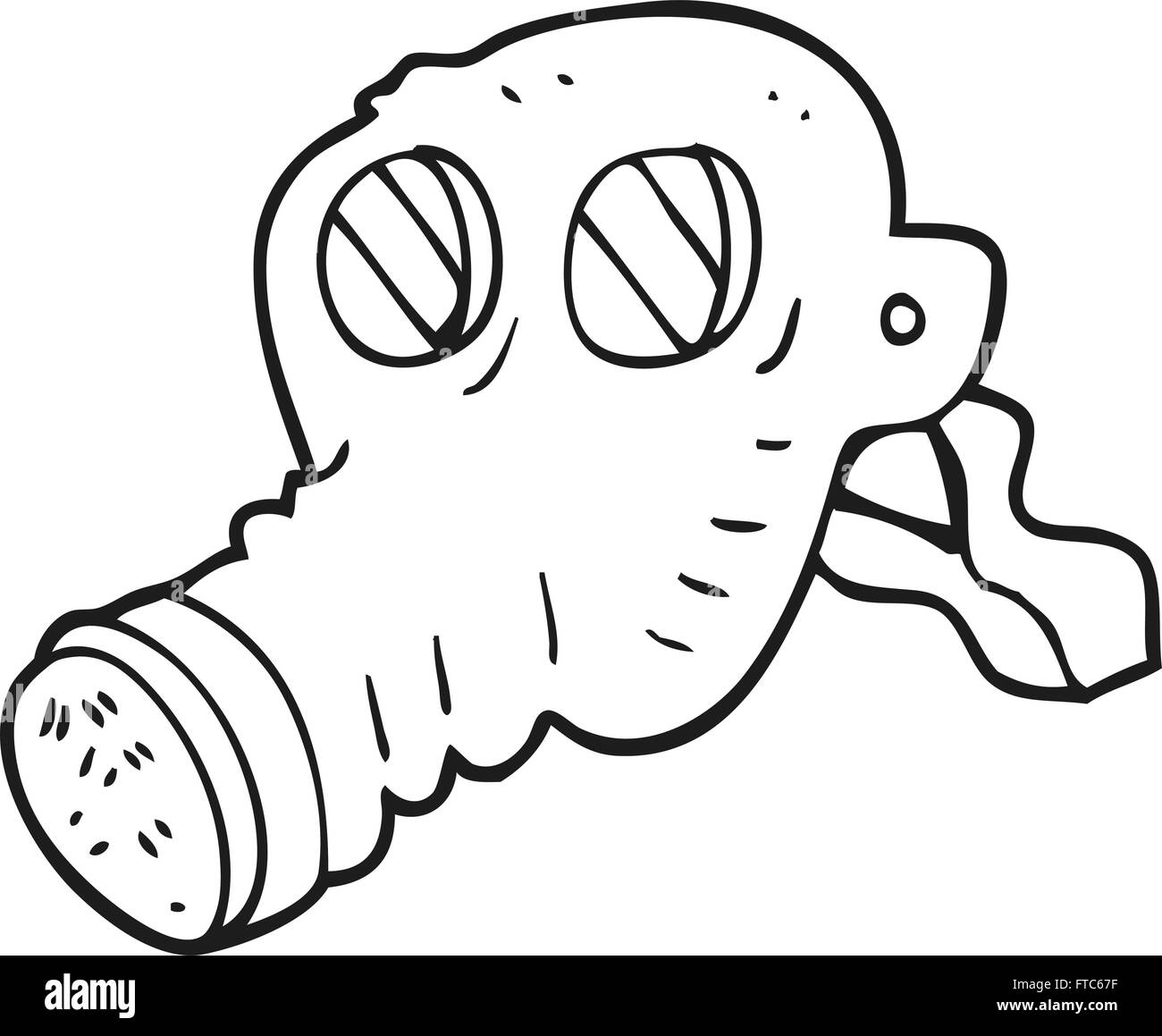 freehand drawn black and white cartoon gas mask Stock Vector Image ...
