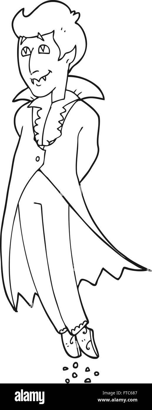 freehand drawn black and white cartoon vampire Stock Vector Image & Art ...
