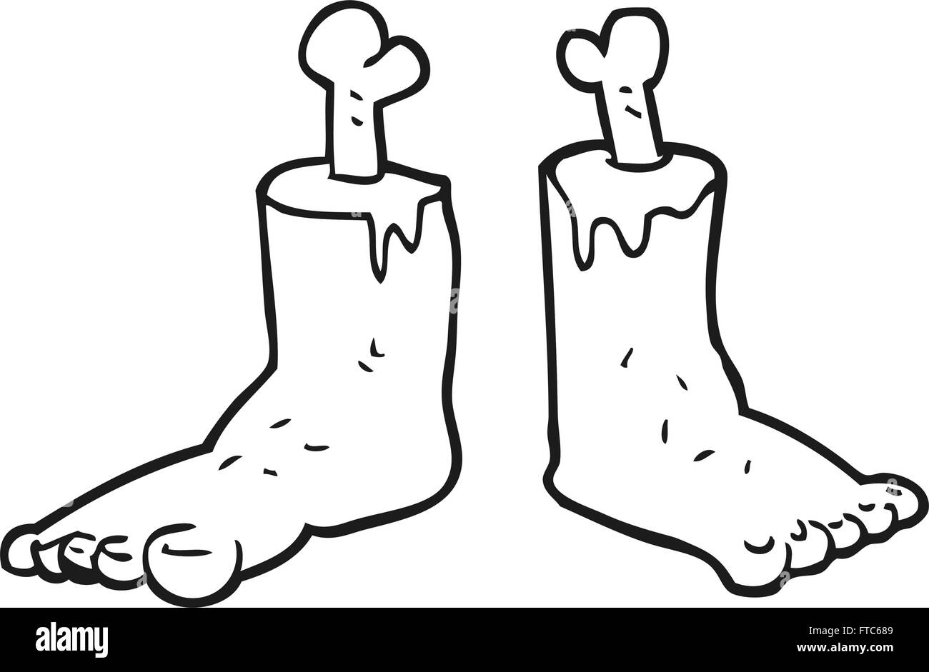 freehand drawn black and white cartoon gross severed feet Stock Vector ...
