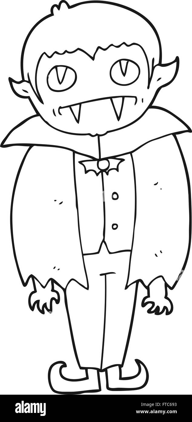 freehand drawn black and white cartoon vampire boy Stock Vector Image ...