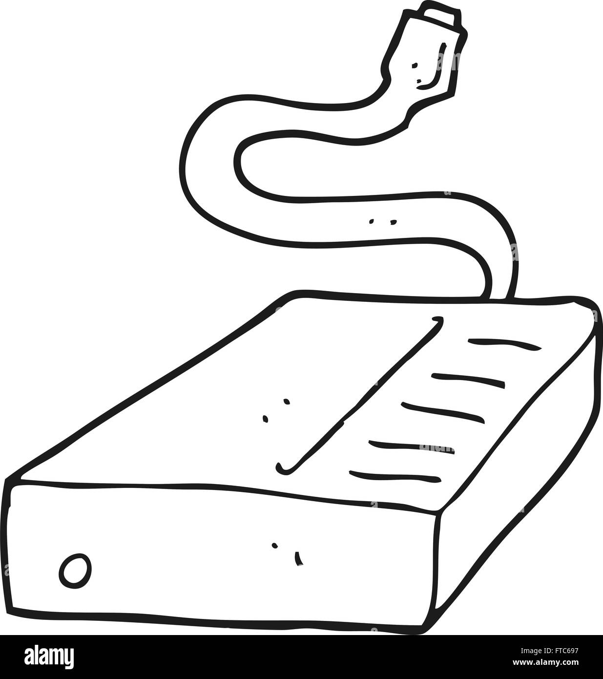 freehand drawn black and white cartoon hard drive Stock Vector Image ...