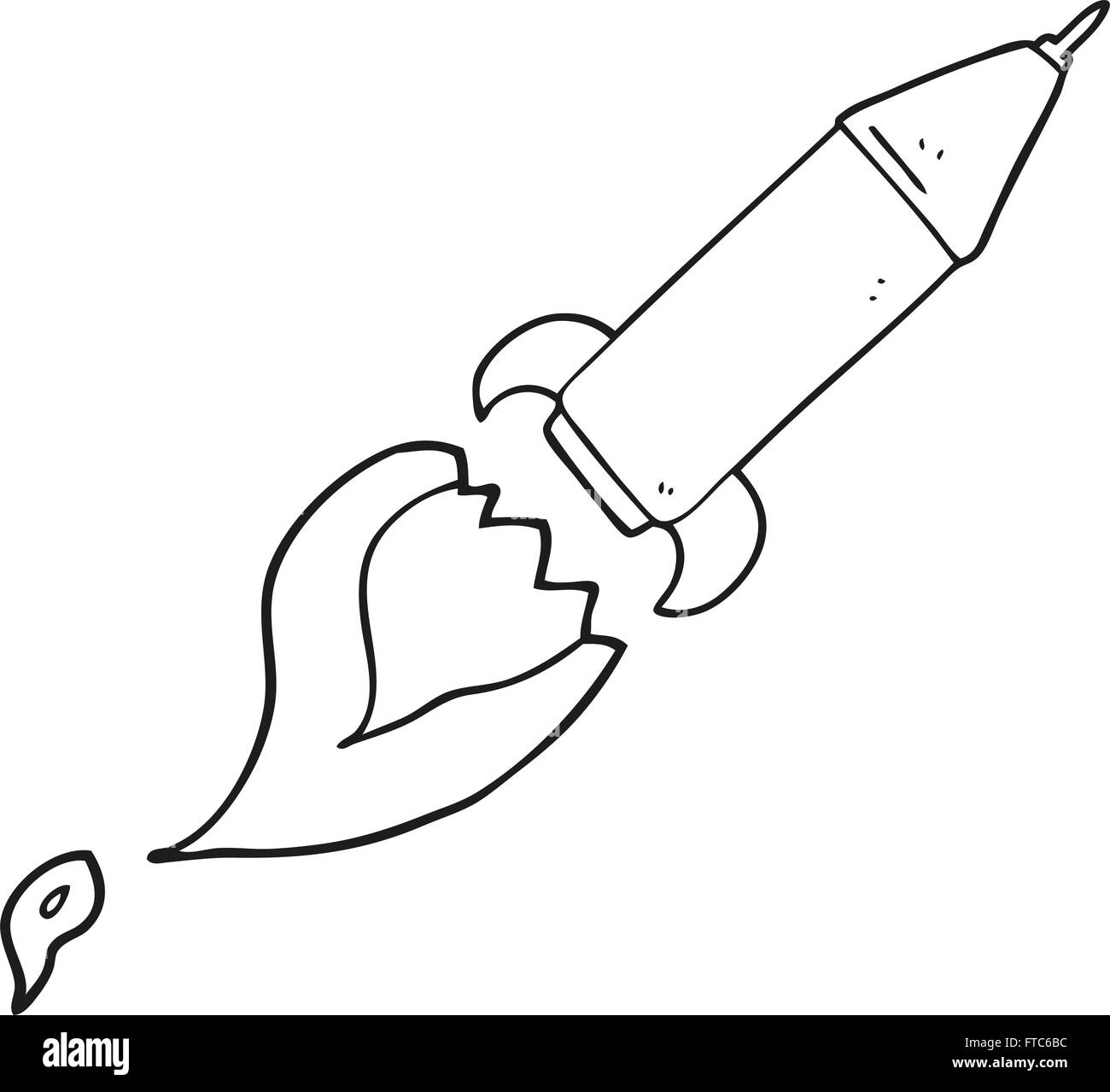 freehand drawn black and white cartoon rocket Stock Vector Image & Art ...