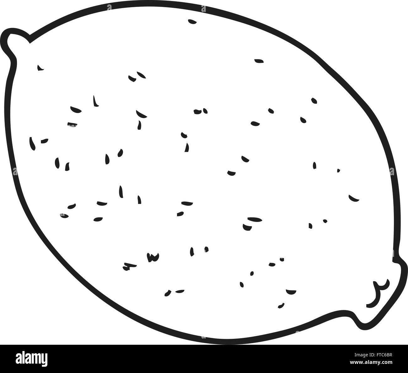 freehand drawn black and white cartoon lemon Stock Vector Image & Art ...