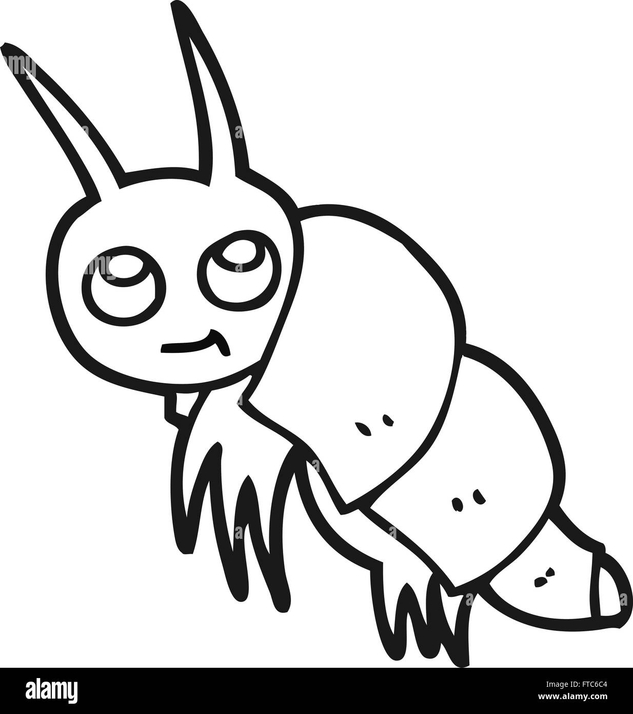 freehand drawn black and white cartoon little bug Stock Vector Image ...