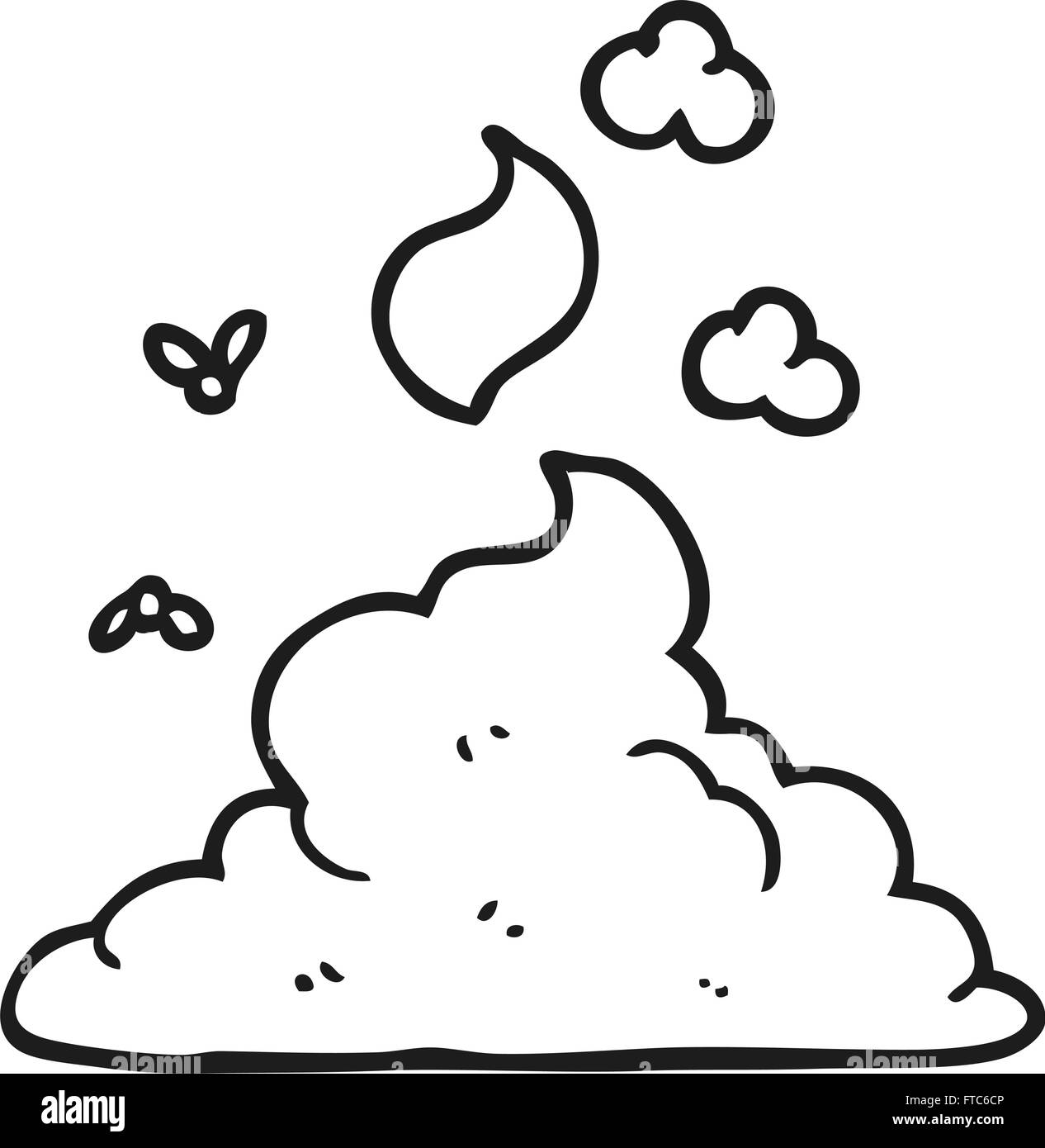 freehand drawn black and white cartoon steaming pile of poop Stock ...