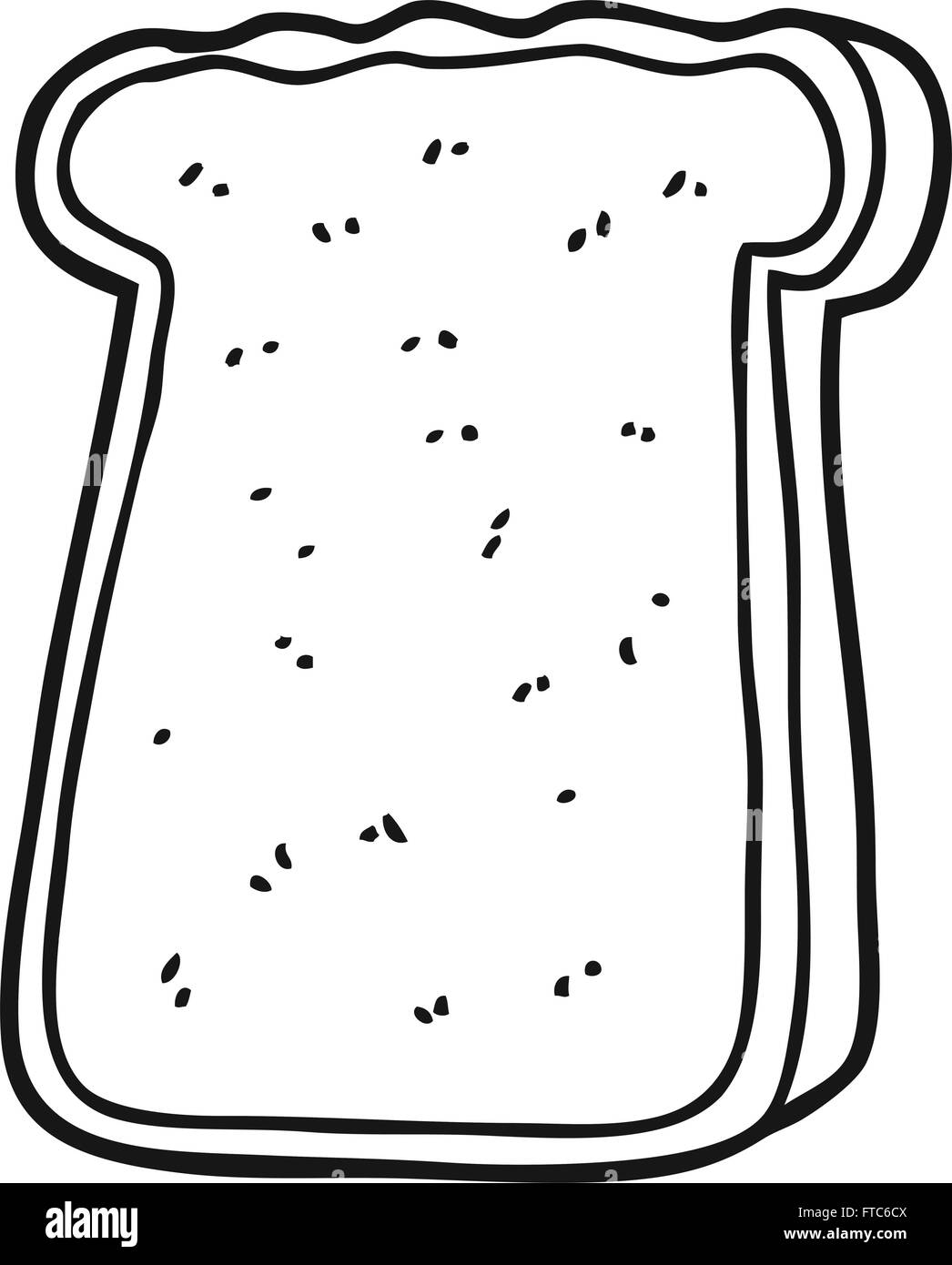 Black And White Cartoon Toast Freehand Drawn Black And White Cartoon