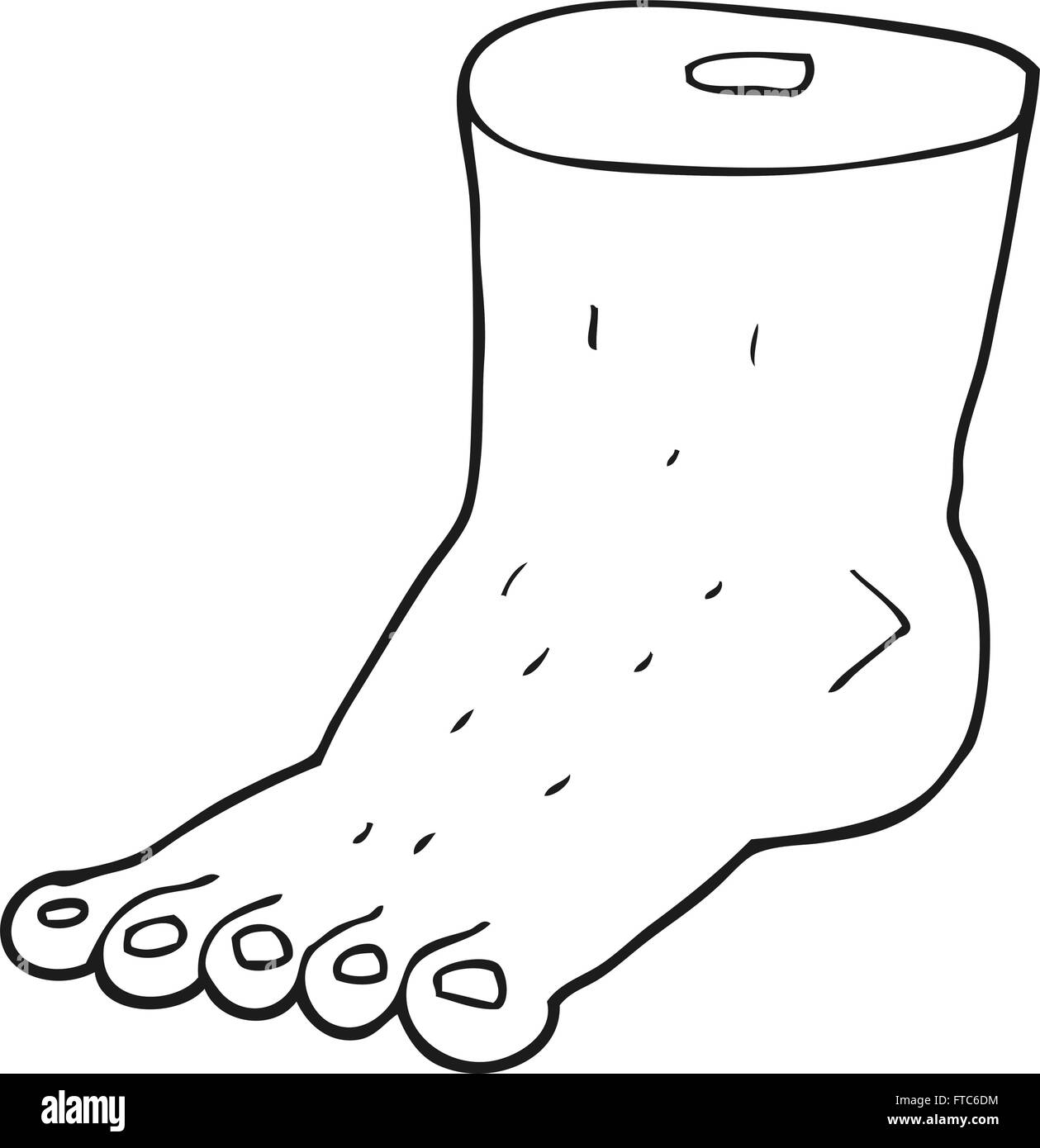 freehand drawn black and white cartoon foot Stock Vector Image & Art ...