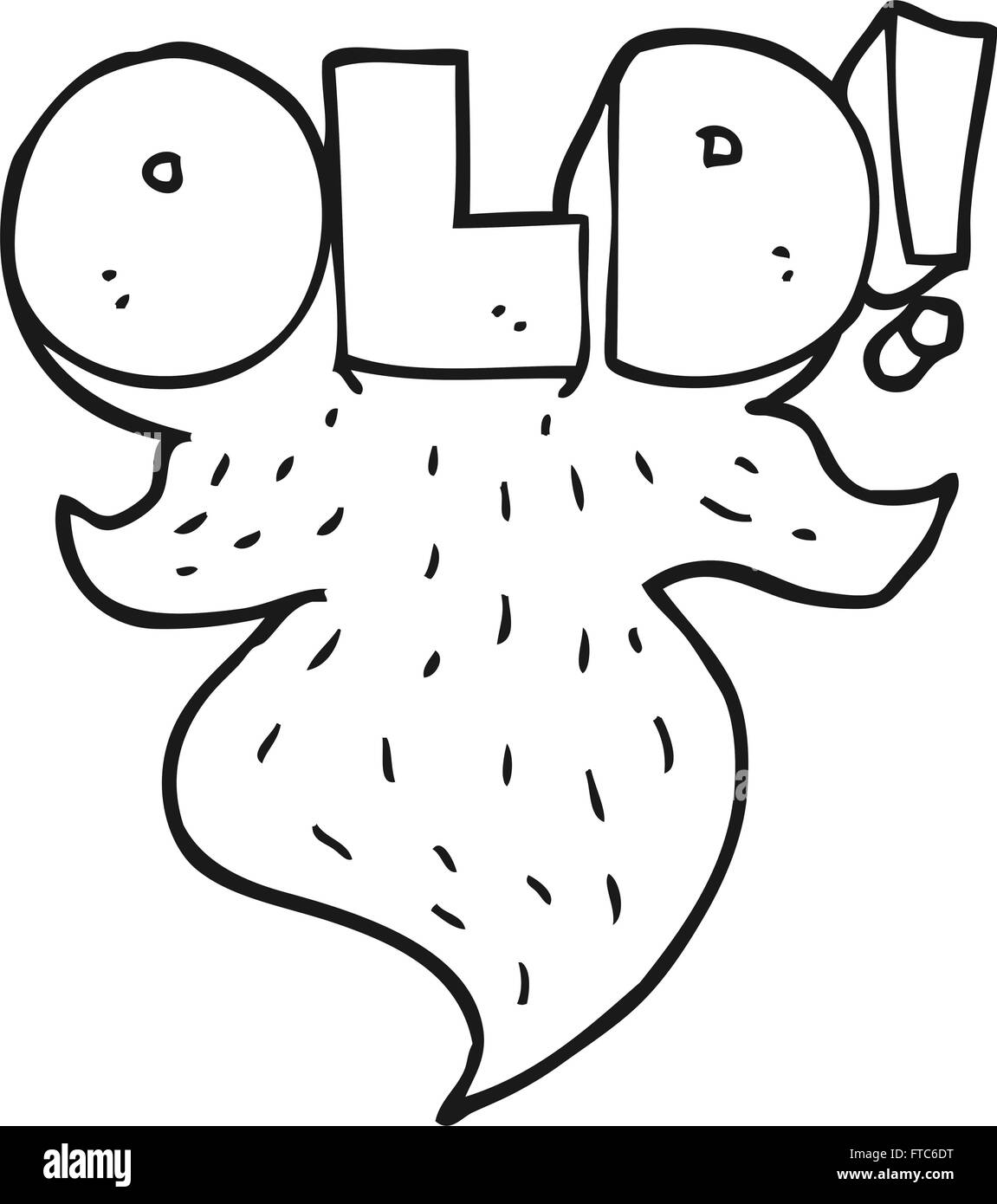 freehand drawn black and white cartoon old sign Stock Vector Image ...