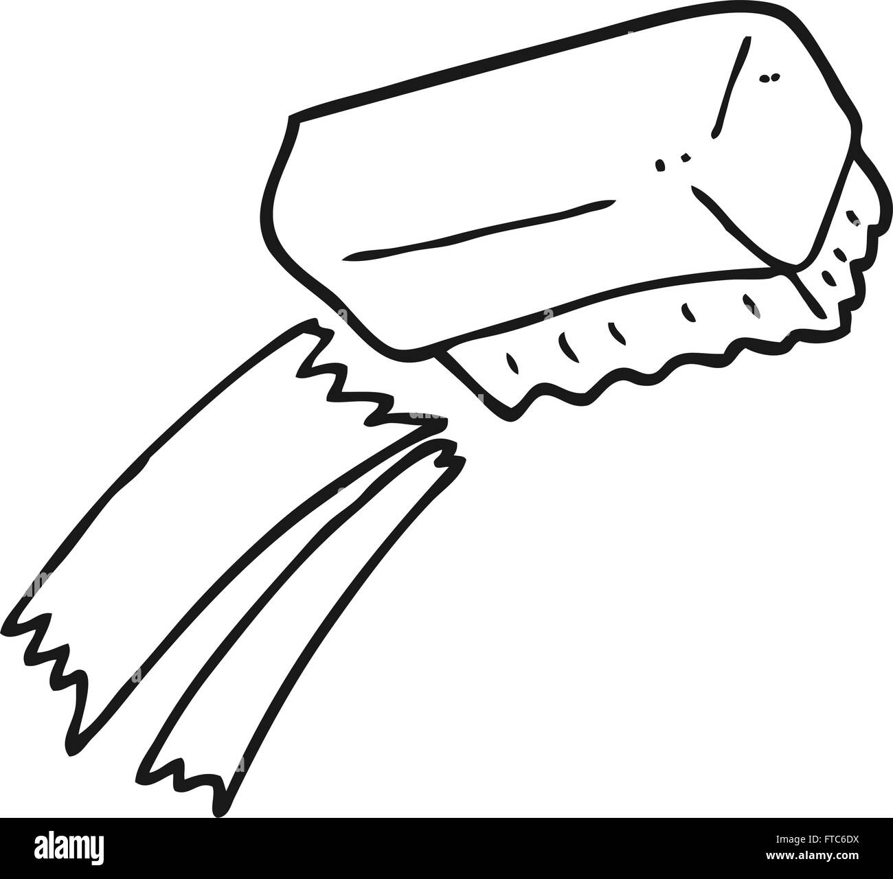 freehand drawn black and white cartoon scrubbing brush Stock Vector ...