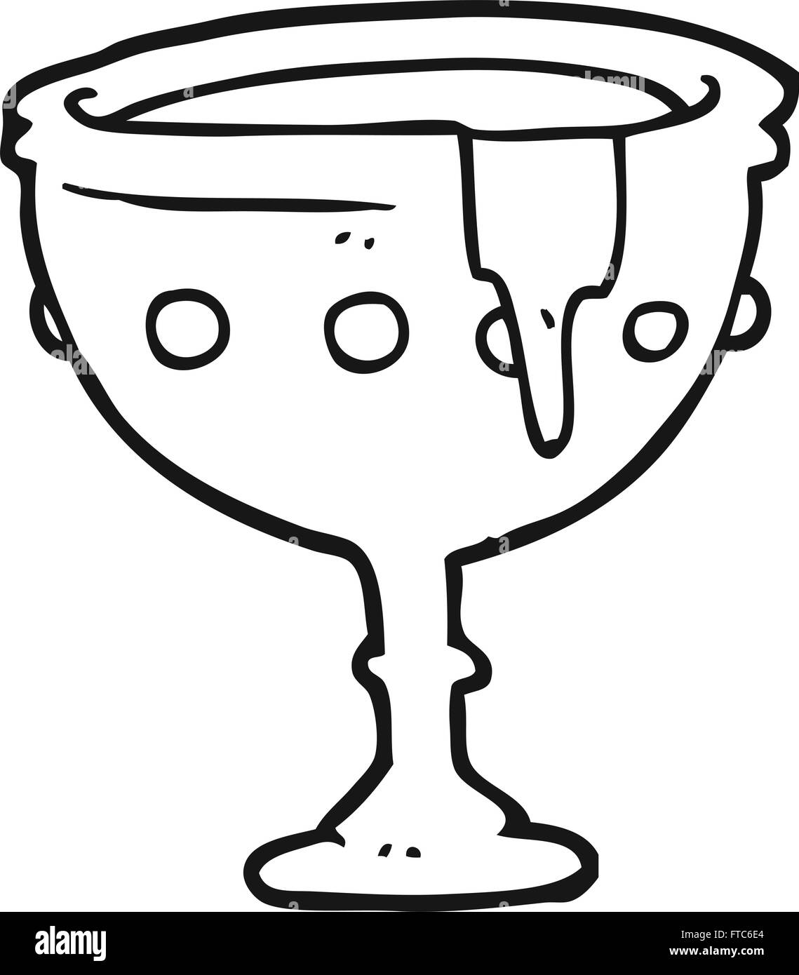 freehand drawn black and white cartoon medieval cup Stock Vector Image ...