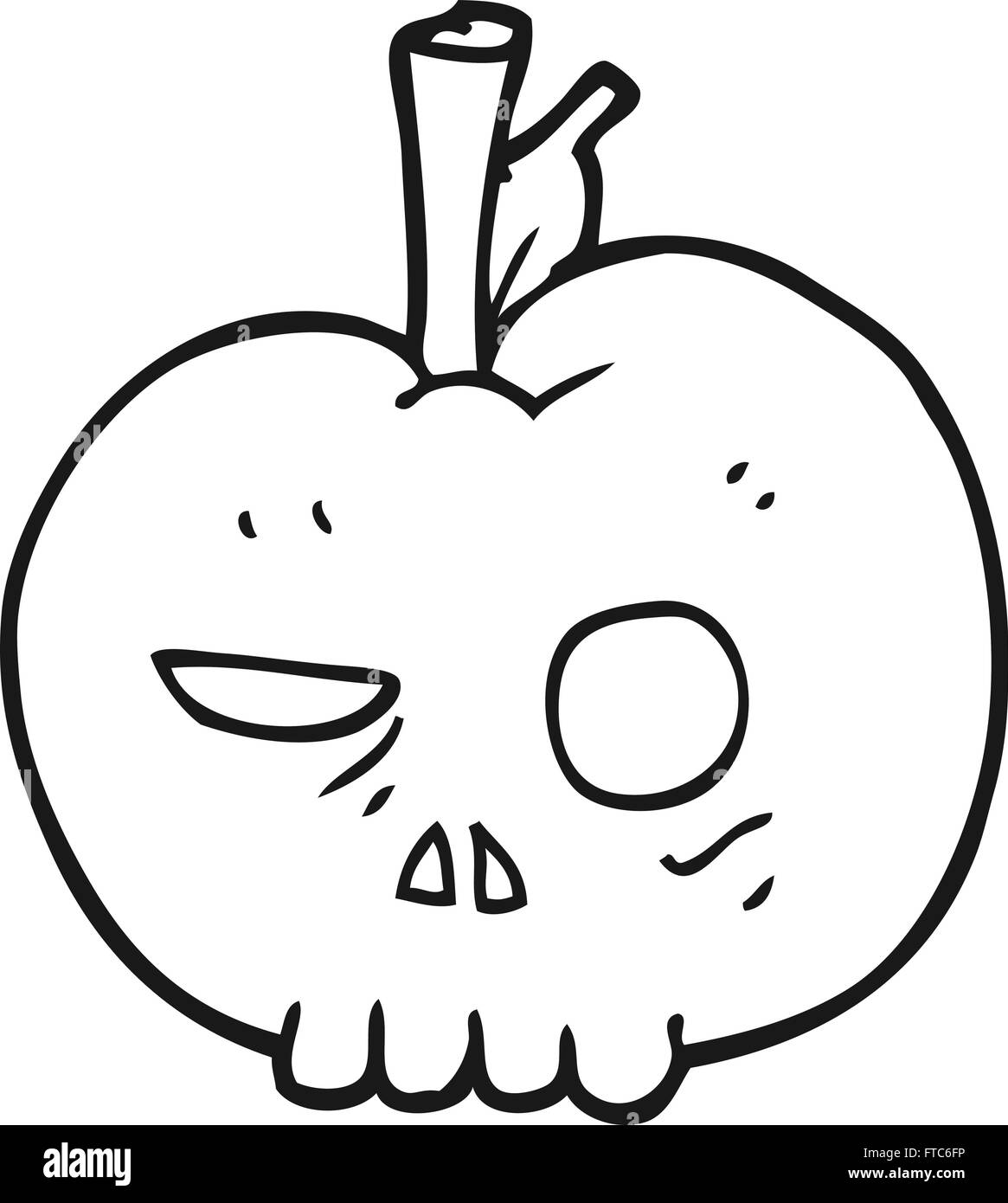 freehand drawn black and white cartoon poison apple Stock Vector Image ...