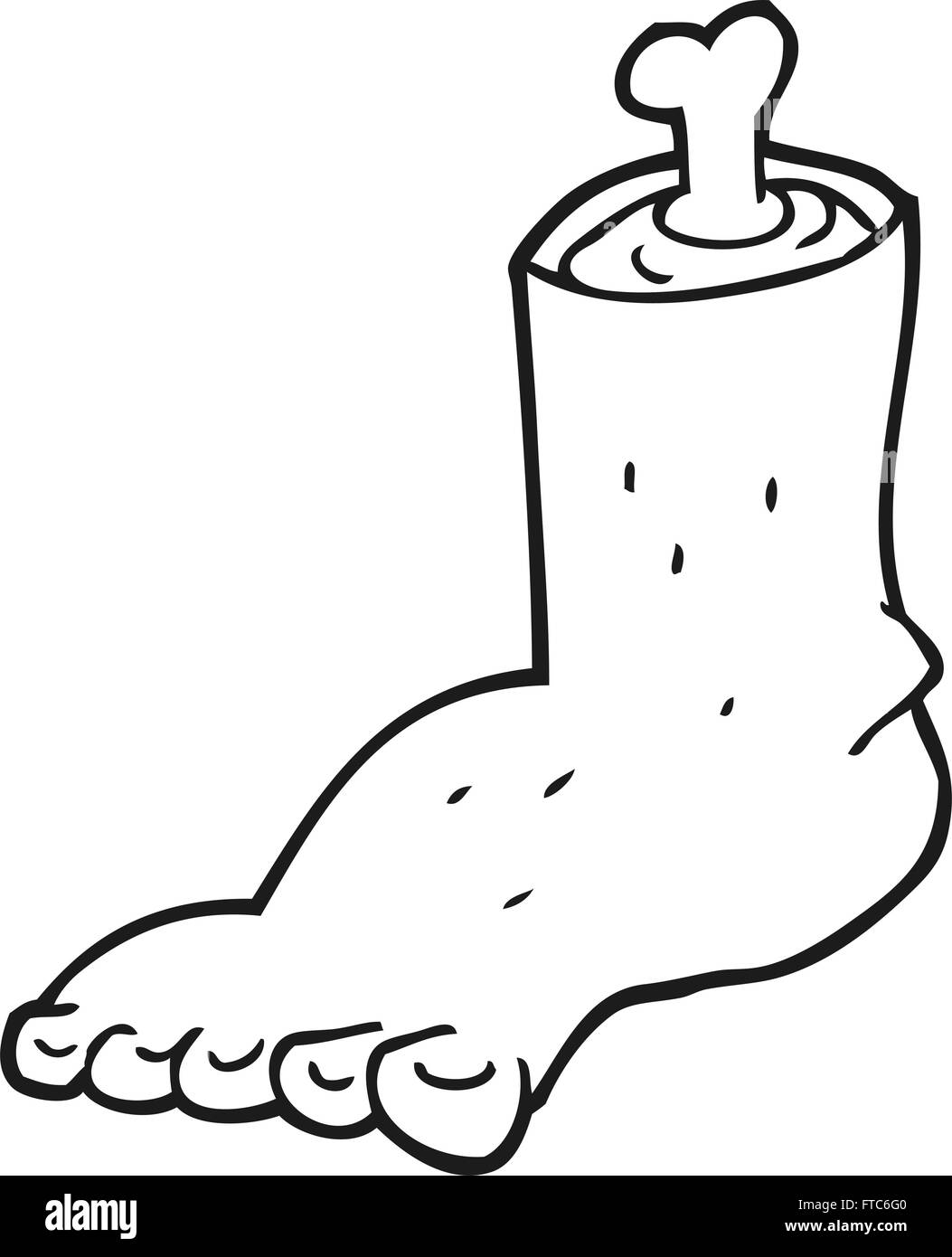 freehand drawn black and white cartoon severed foot Stock Vector Image ...