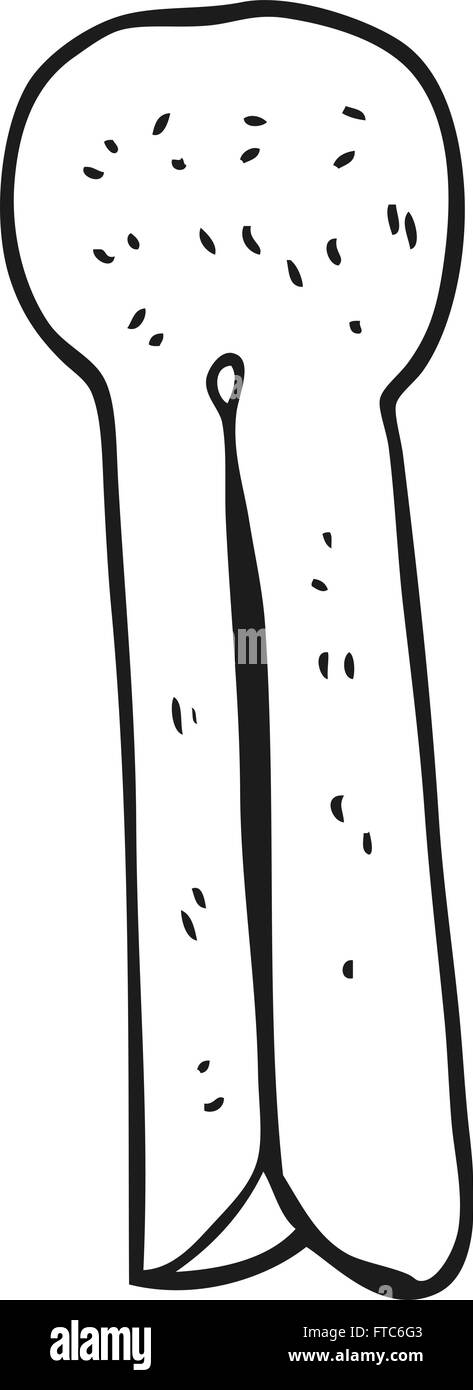 freehand drawn black and white cartoon old wood peg Stock Vector Image ...