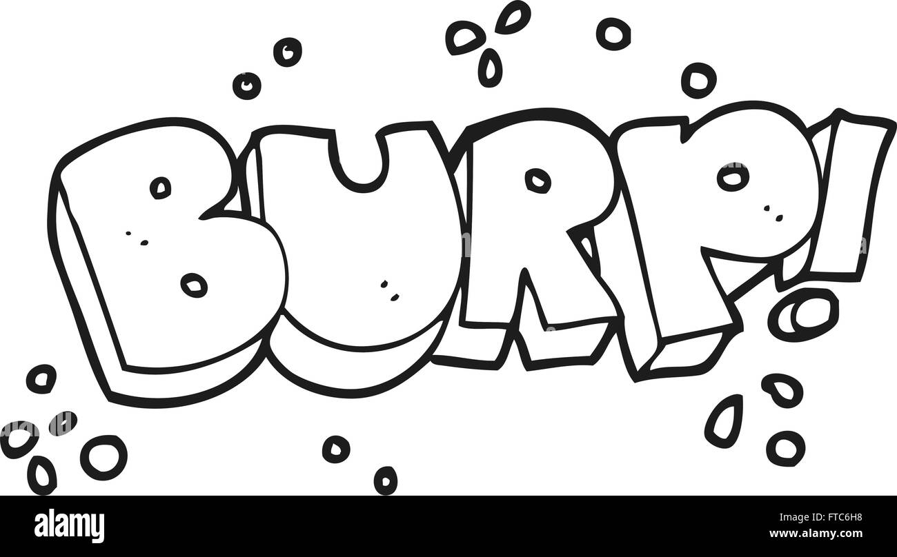 freehand drawn black and white cartoon burp text Stock Vector Image ...
