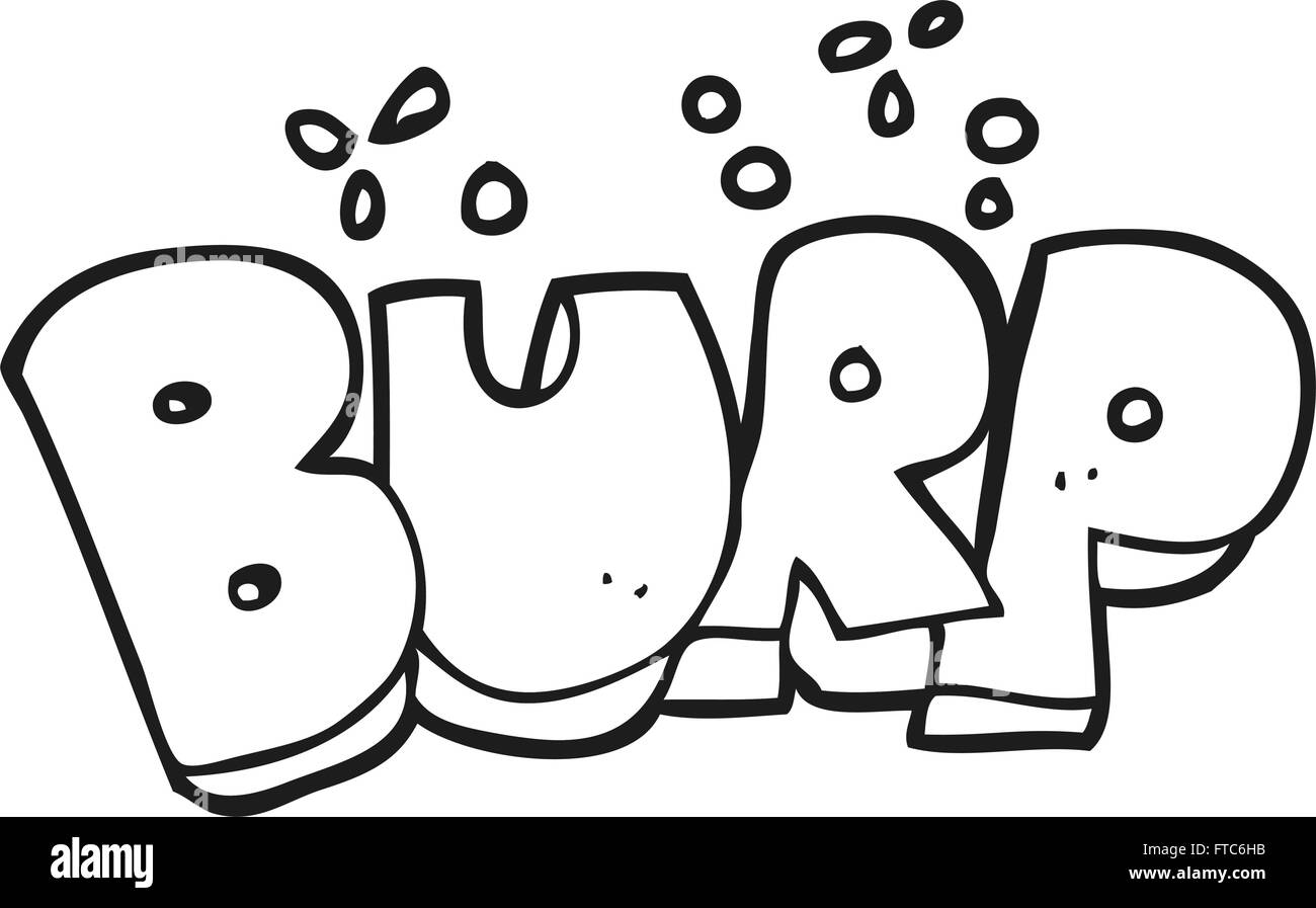 freehand drawn black and white cartoon burp text Stock Vector Image ...