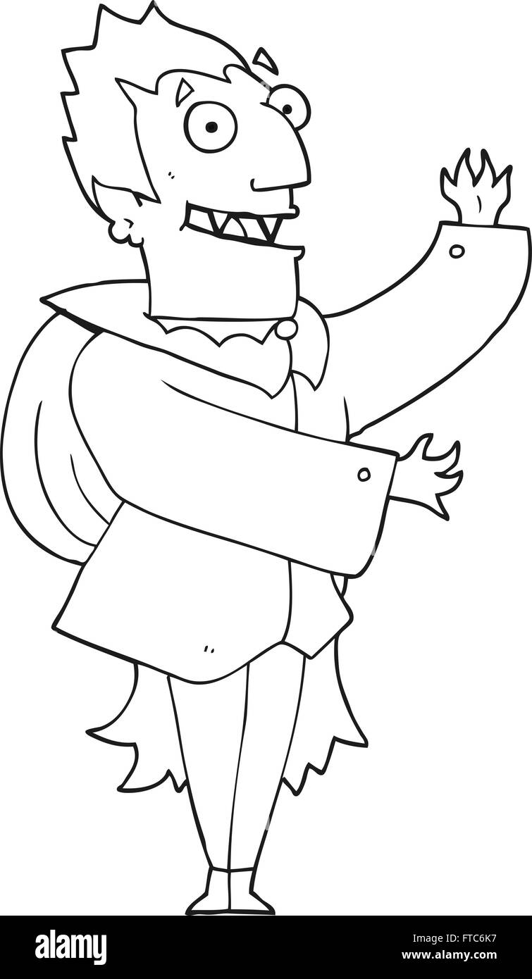 freehand drawn black and white cartoon vampire Stock Vector Image & Art ...