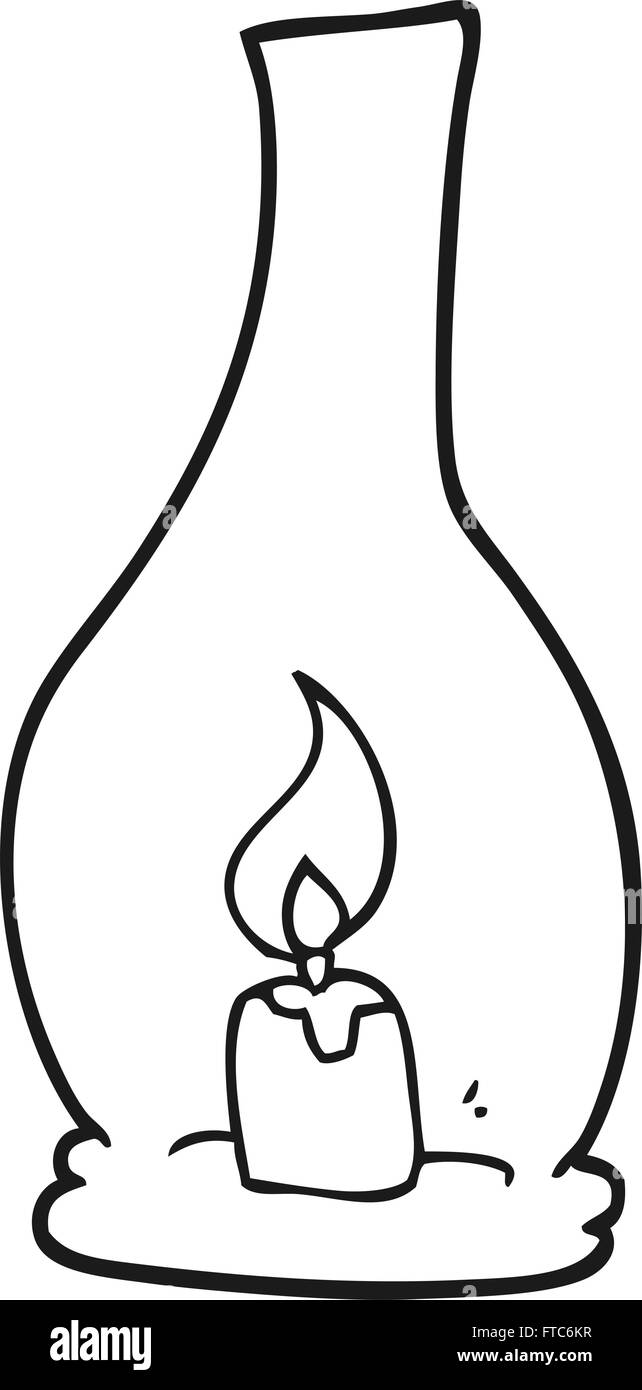 freehand drawn black and white cartoon lantern Stock Vector Image & Art ...