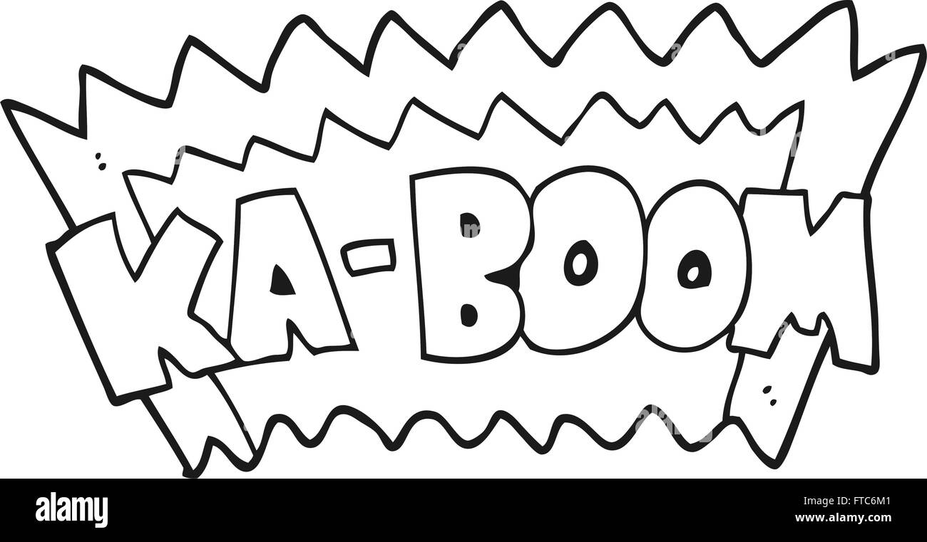 freehand drawn black and white cartoon comic book explosion Stock ...