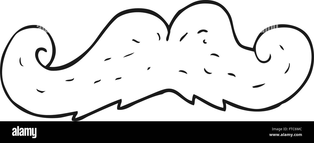 freehand drawn black and white cartoon mustache Stock Vector Image ...