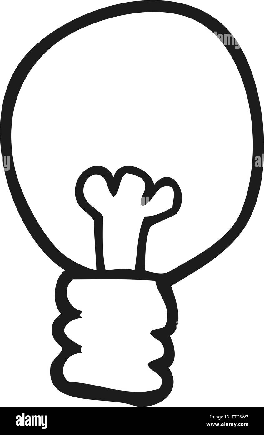 freehand drawn black and white cartoon light bulb Stock Vector Image ...