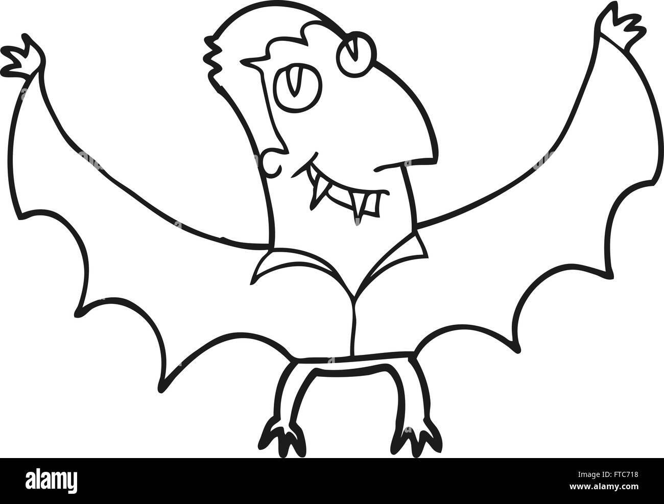 freehand drawn black and white cartoon vampire Stock Vector Image & Art ...