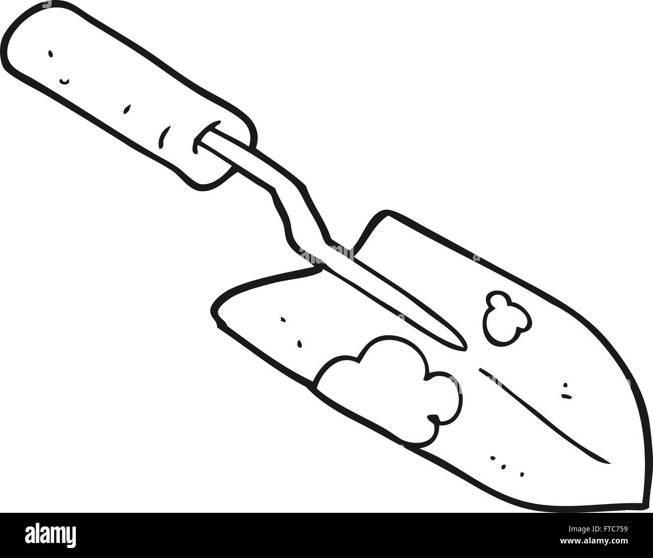 freehand drawn black and white cartoon trowel Stock Vector Image & Art ...