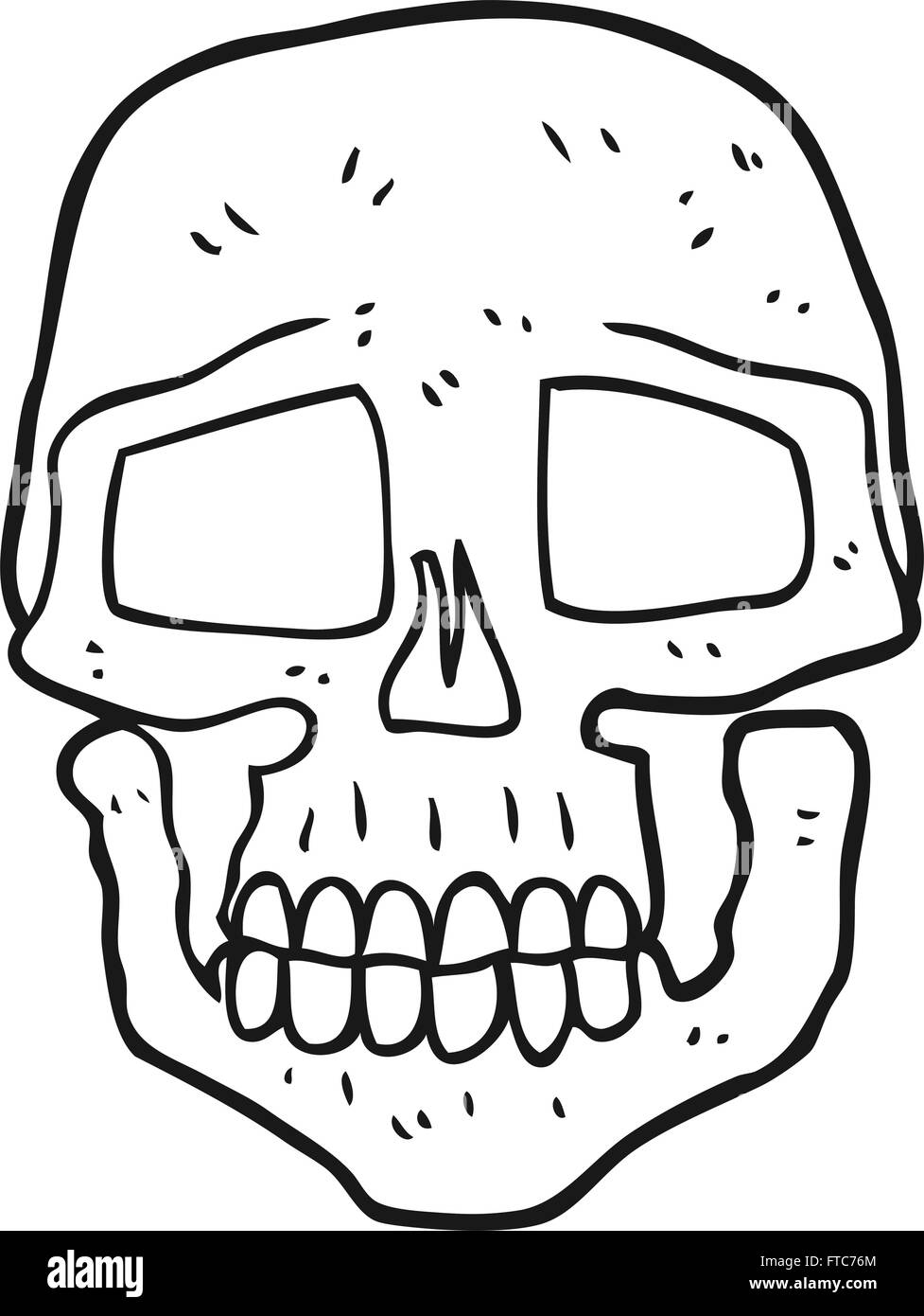 freehand drawn black and white cartoon skull Stock Vector Image & Art ...