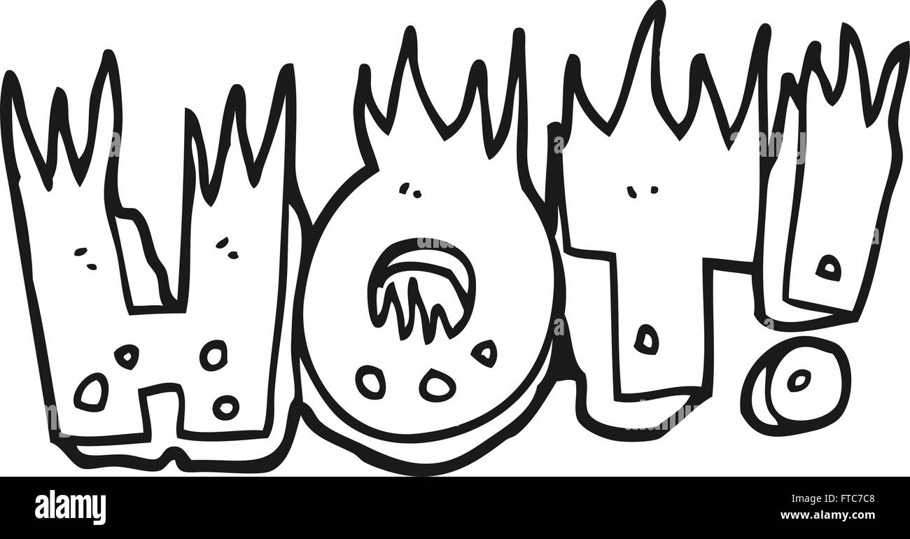 freehand drawn black and white cartoon hot symbol Stock Vector Image ...