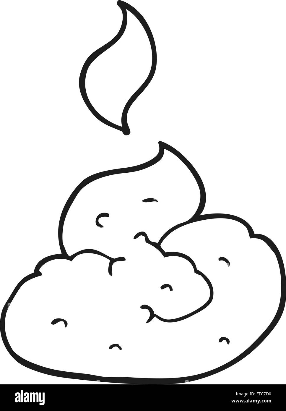 freehand drawn black and white cartoon gross poop Stock Vector Image ...