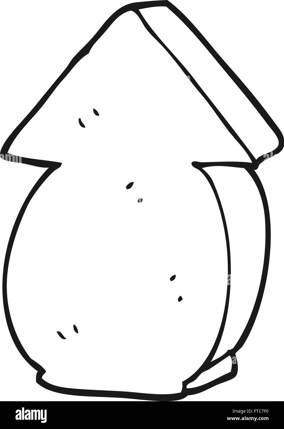 freehand drawn black and white cartoon fat arrow pointing Stock Vector ...