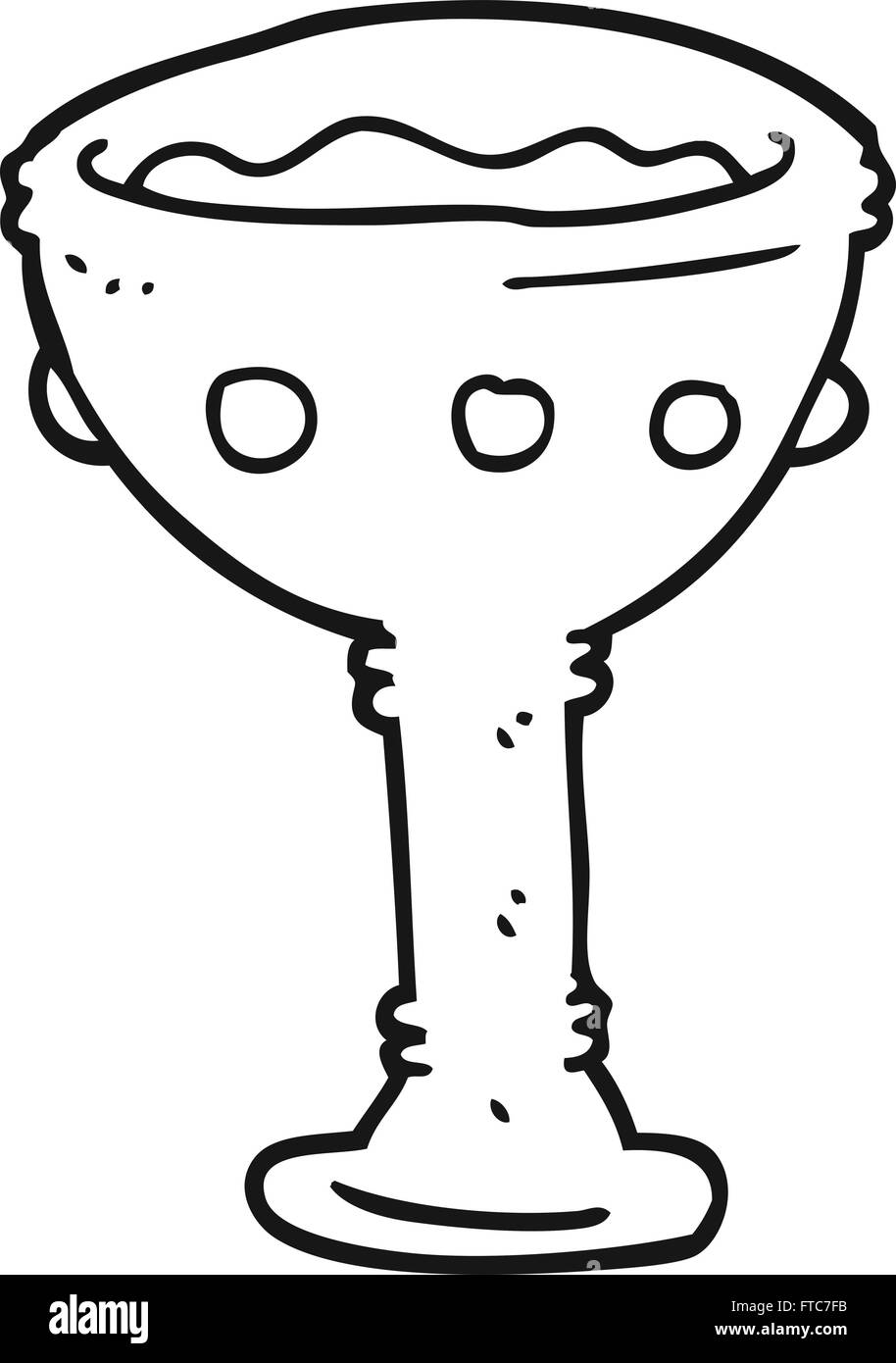 freehand drawn black and white cartoon goblet Stock Vector Image & Art ...