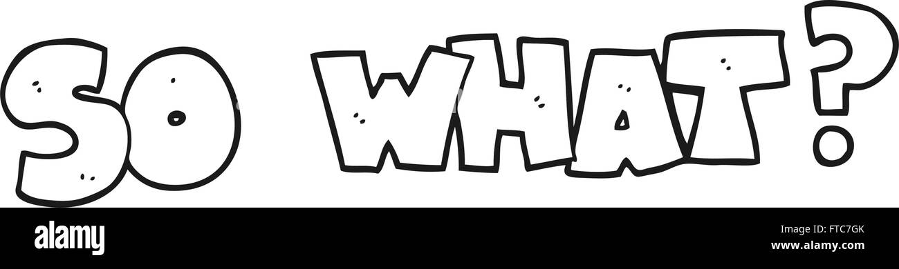 freehand drawn black and white cartoon so what? symbol Stock Vector ...