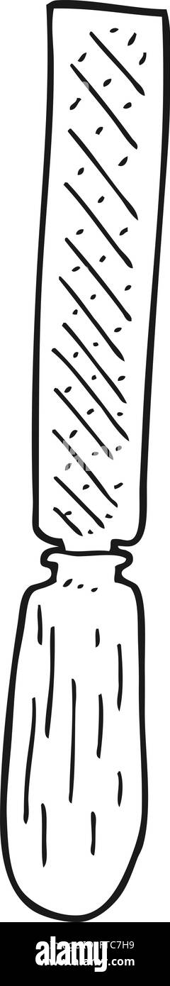 freehand drawn black and white cartoon metal file Stock Vector Image ...