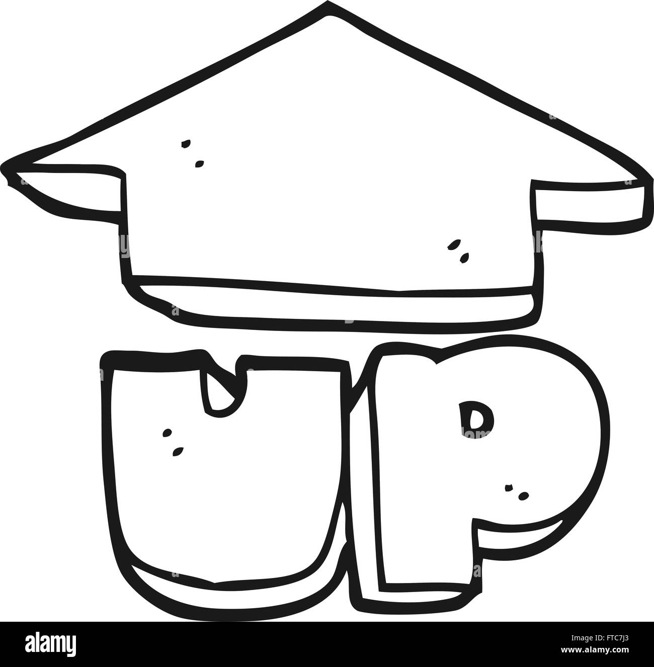 freehand drawn black and white cartoon up symbol Stock Vector Image ...