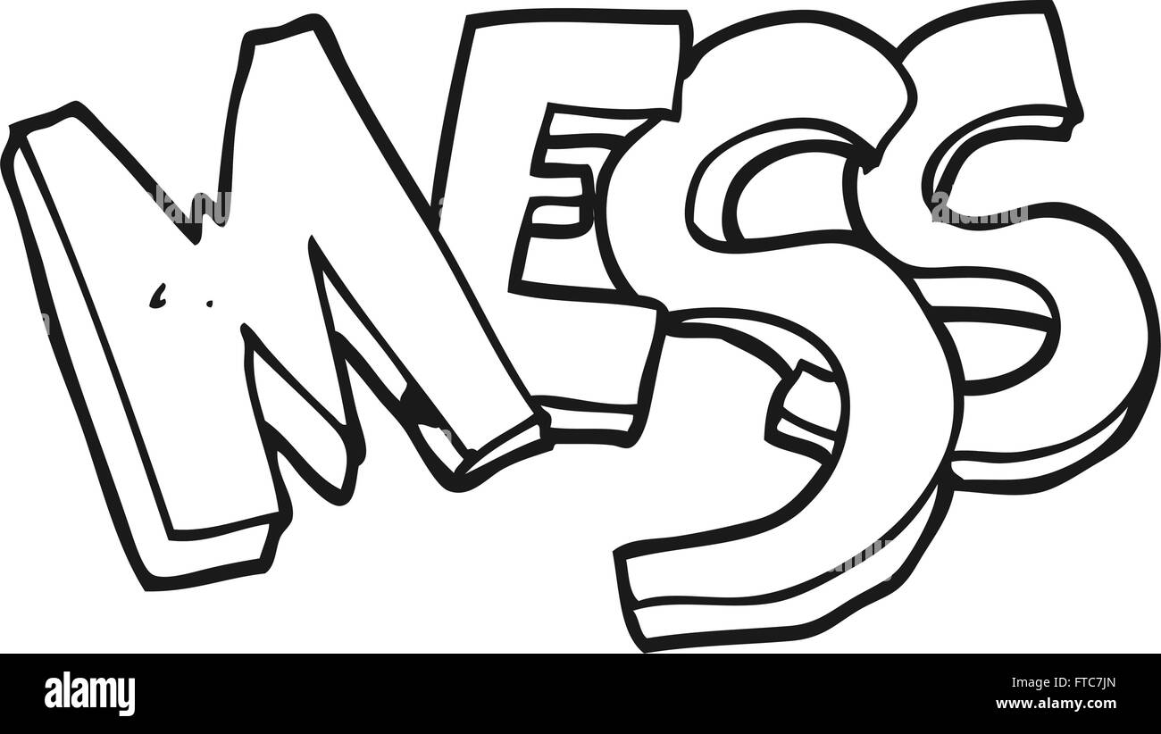 freehand drawn black and white cartoon mess Stock Vector Image & Art ...