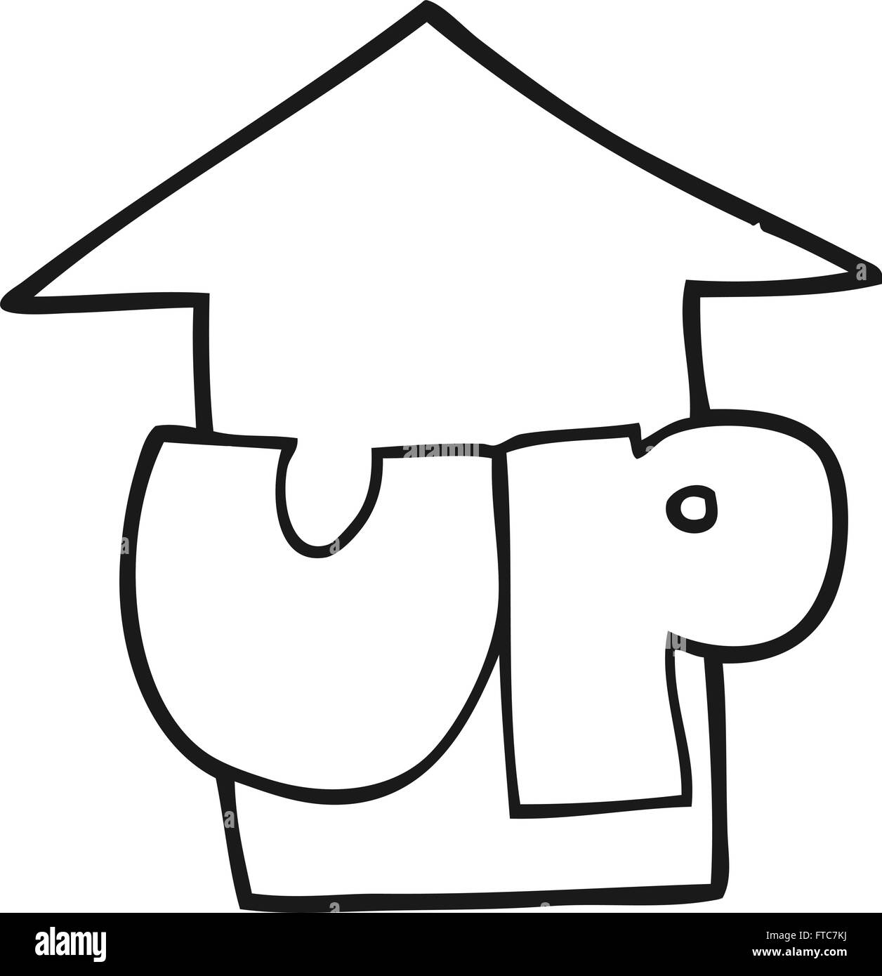 freehand drawn black and white cartoon up symbol Stock Vector Image ...